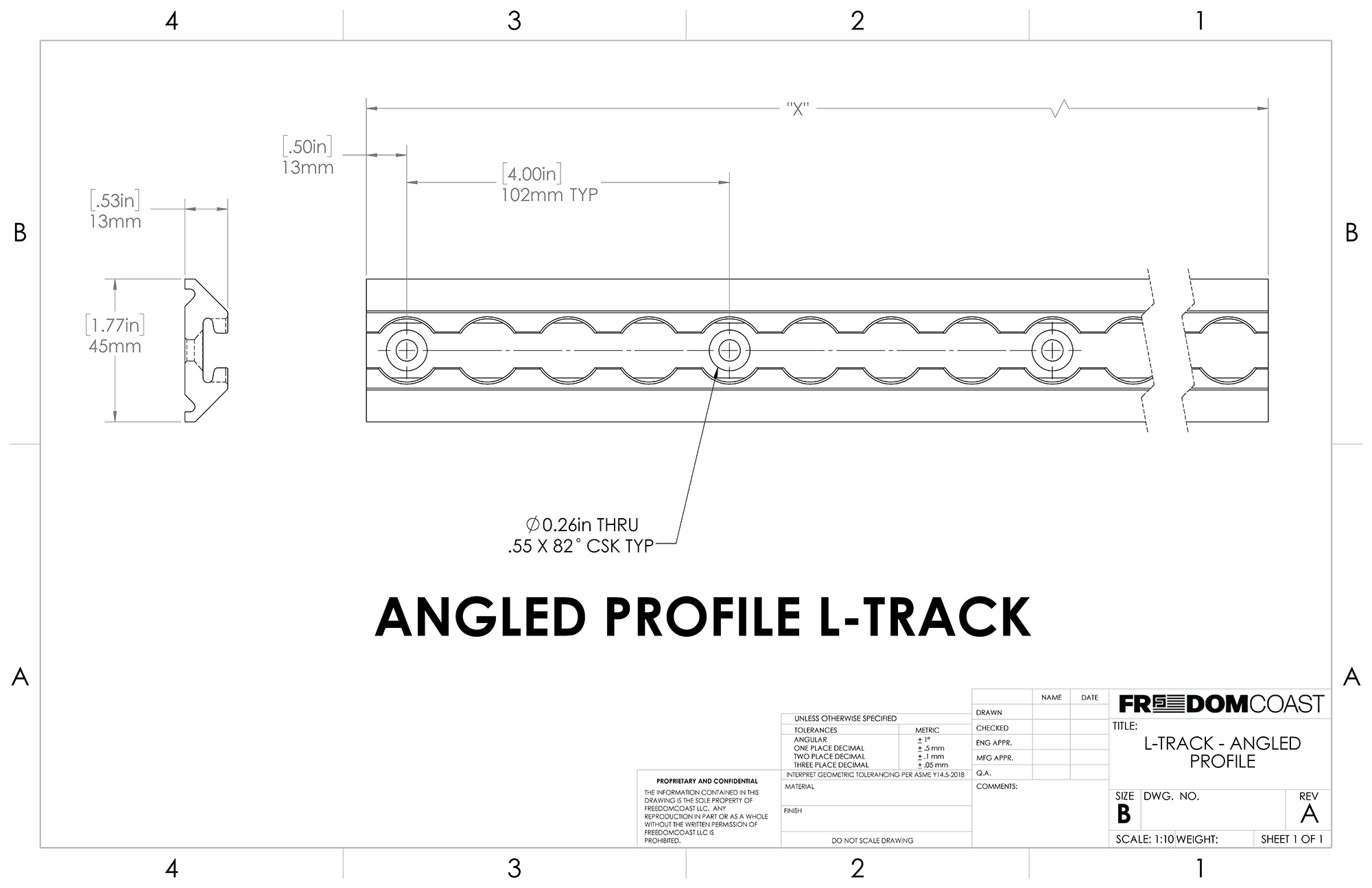 Logistics Track (L Track) - Angled | Freedomcoast